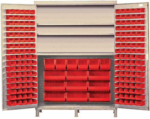 60" Security Storage Cabinet with Plastic Bins - QSC-BG-60S