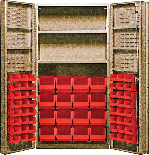 36"W Security Storage Cabinet with Plastic Bins - QSC-BG-64-2S-6DS
