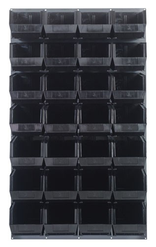 Wall Mount Louvered Panel with Plastic Bins - QLP-3661-240-28