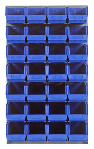 Wall Mount Louvered Panel with Plastic Bins - QLP-3661-240-28