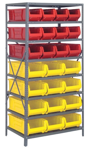 Large Plastic Container Steel Shelving - 2475-950952 - 24" x 36" x 75"