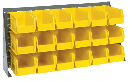 Louvered Bench Rack Plastic Bin System - QBR-3619-230-18 - 36 x 8 x 19