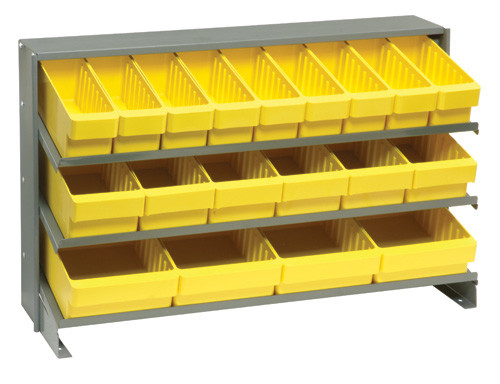 Sloped Pick Rack Shelving - QPRHA-567 - Bench Rack with Drawers