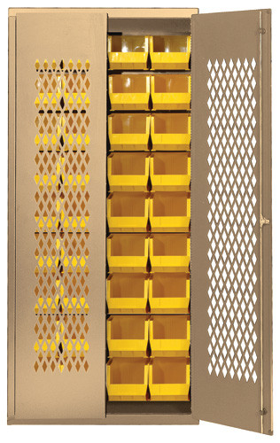 Wire Mesh Safe-View Storage Cabinet with Bins - QSC-MESH