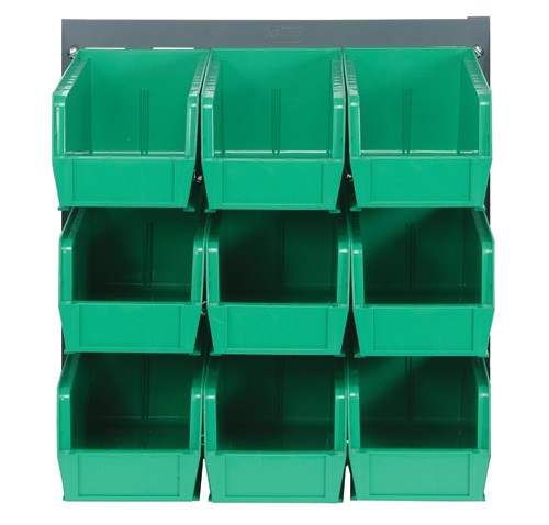 Wall Mount Louvered Panel with Hanging Plastic Bins - QLP-1819-230-9