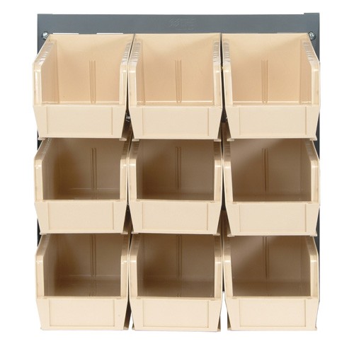 Wall Mount Louvered Panel with Hanging Plastic Bins - QLP-1819-230-9