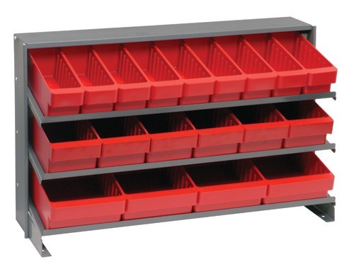 Sloped Pick Rack Shelving - QPRHA-567 - Bench Rack with Drawers