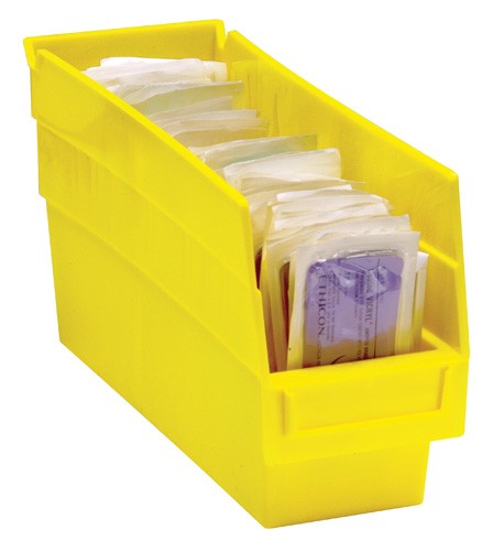 MedBin Plastic Medical Storage Shelf Bin - QSB201 - 11-5/8 x 4-1/8 x 6