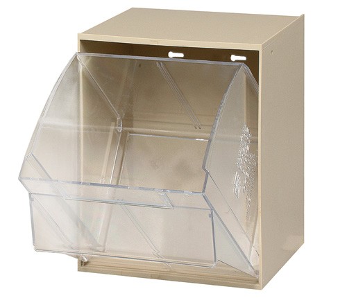Clear Tip Out Bin Tilt Compartment Medical Supply Organizer - QTB301