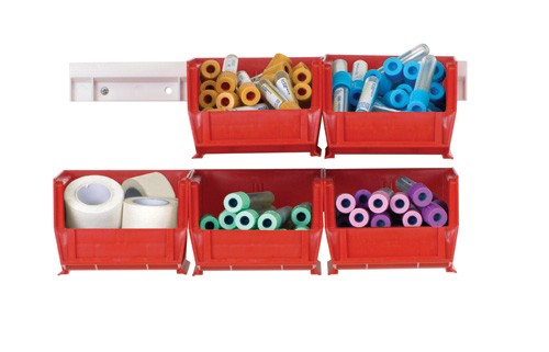 Medical Storage Bins & Wall Mount Rails - HNS200 - 5" x 4-1/8" x 3"