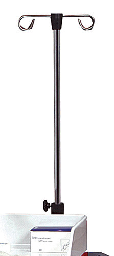 Adjustable IV Pole & Brackets for Medical Carts - L-MC-IV