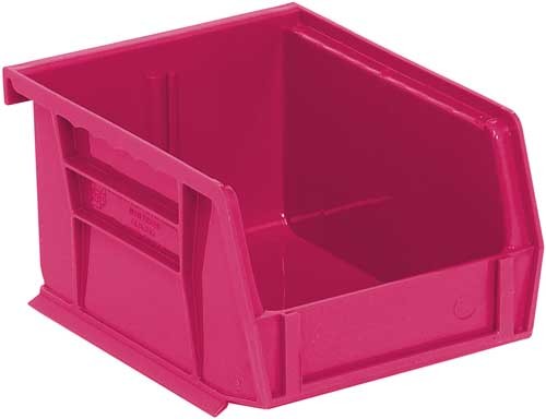 Stackable Pink Medical Storage Bins - QUS210PK - 5-3/8 x 4-1/8 x 3