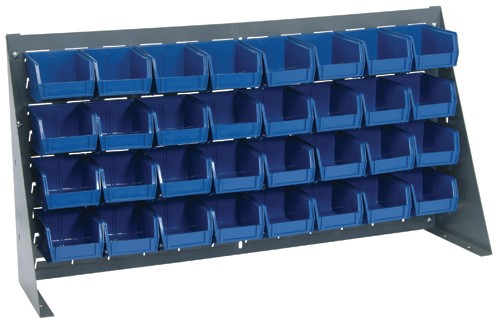 Louvered Bench Rack Plastic Bin System - QBR-3619-210-32 - 36 x 8 x 19