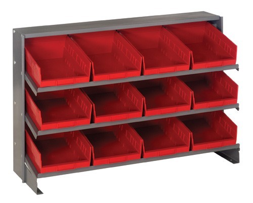Sloped Pick Rack Shelving - QPRHA-107 - Bench Rack with Bins