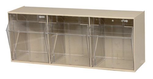 Clear Tip Out Bin 3 Tilt Compartment Medical Supply Organizer - QTB303 ...