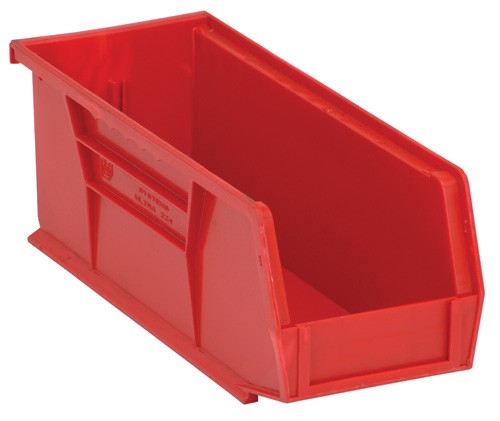 Stacking Plastic Medical Storage Bin - QUS224 - 10-7/8" x 4-1/8" x 4"