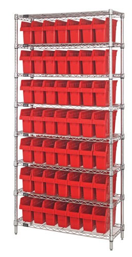 Plastic Storage Bin Wire Shelving Systems - WR8-805