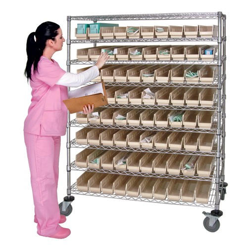 Catheter Carts Medical Storage Bins Shelving - WRC9-2448-105