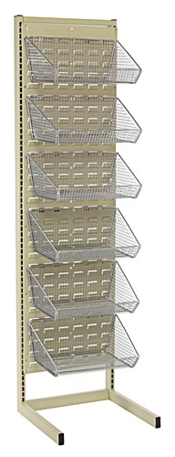 PAR Wall Louvered Panel Stand & Chrome Wire Shelving Hanging Baskets ...