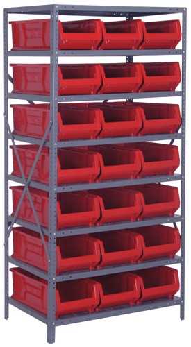 Large Plastic Container Steel Shelving Unit - 2475-952 - 24 x 36 x 75