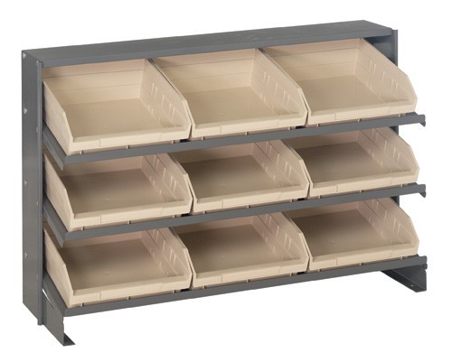 Sloped Pick Rack Shelving - QPRHA-109 - Bench Rack with Bins